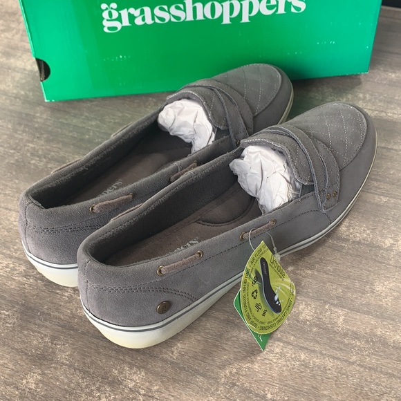 Grasshoppers | Shoes | Preowned Windham Suede Grey Grasshoppers Slip On ...
